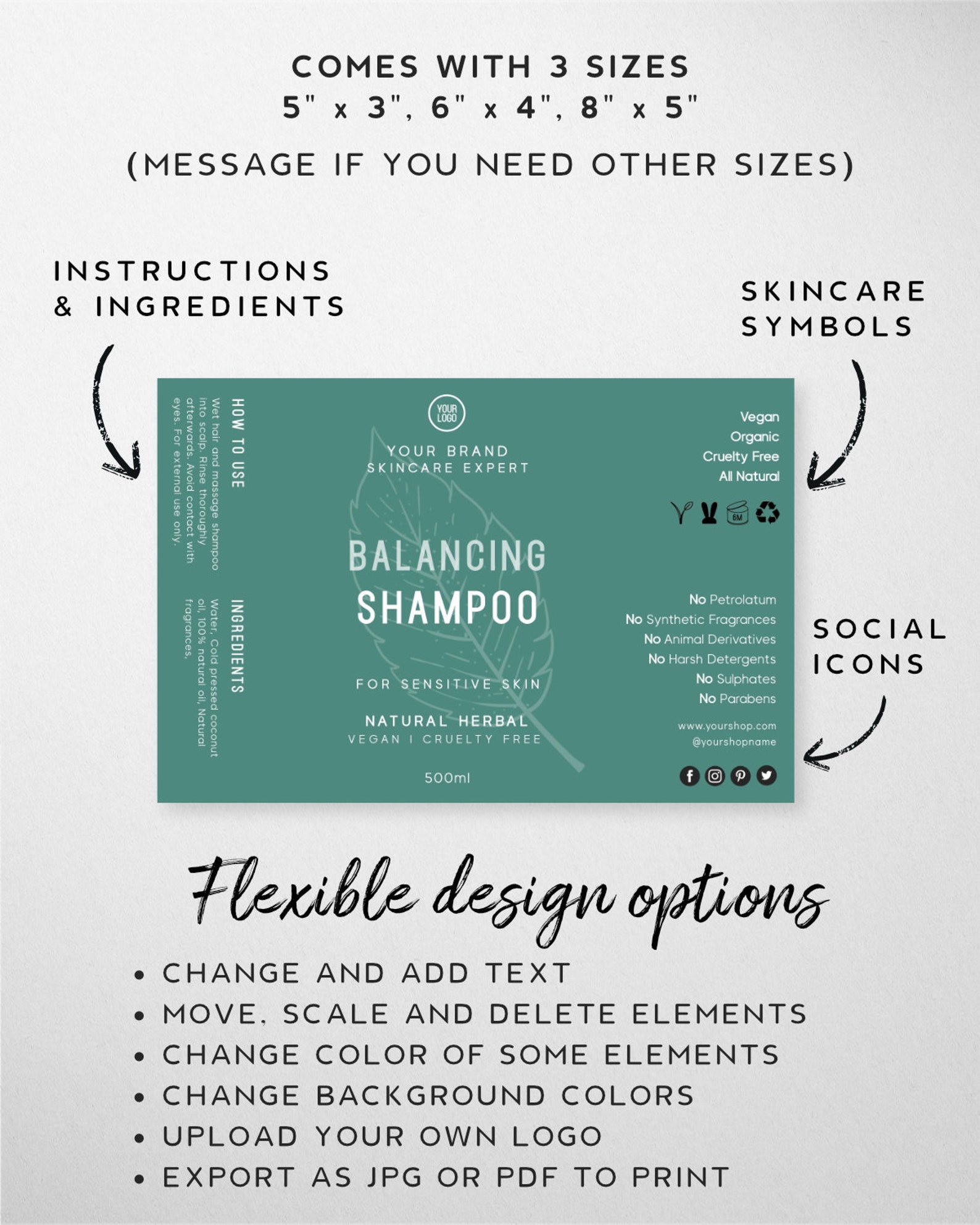 Premade Shampoo Label Printable Colorful Soap Label - Etsy