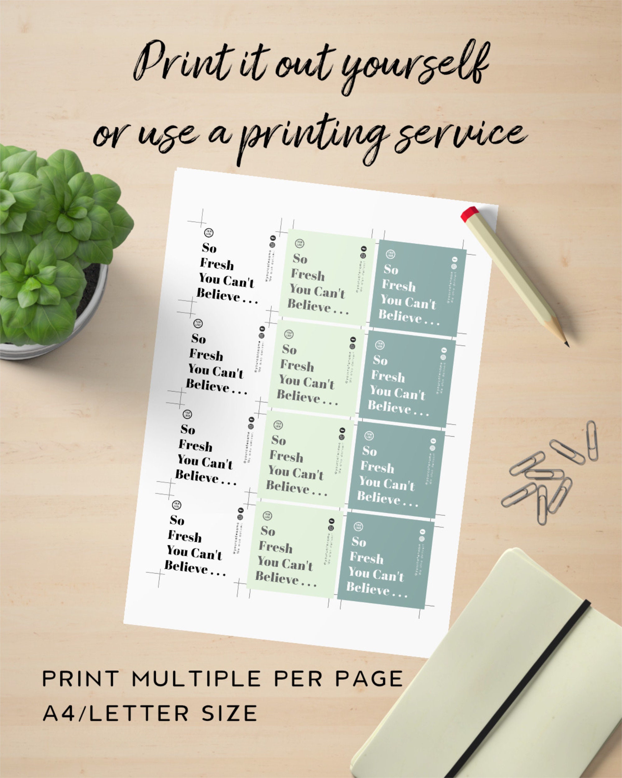 Cafe Takeout Label Salad Label Restaurant Labels Cafe - Etsy