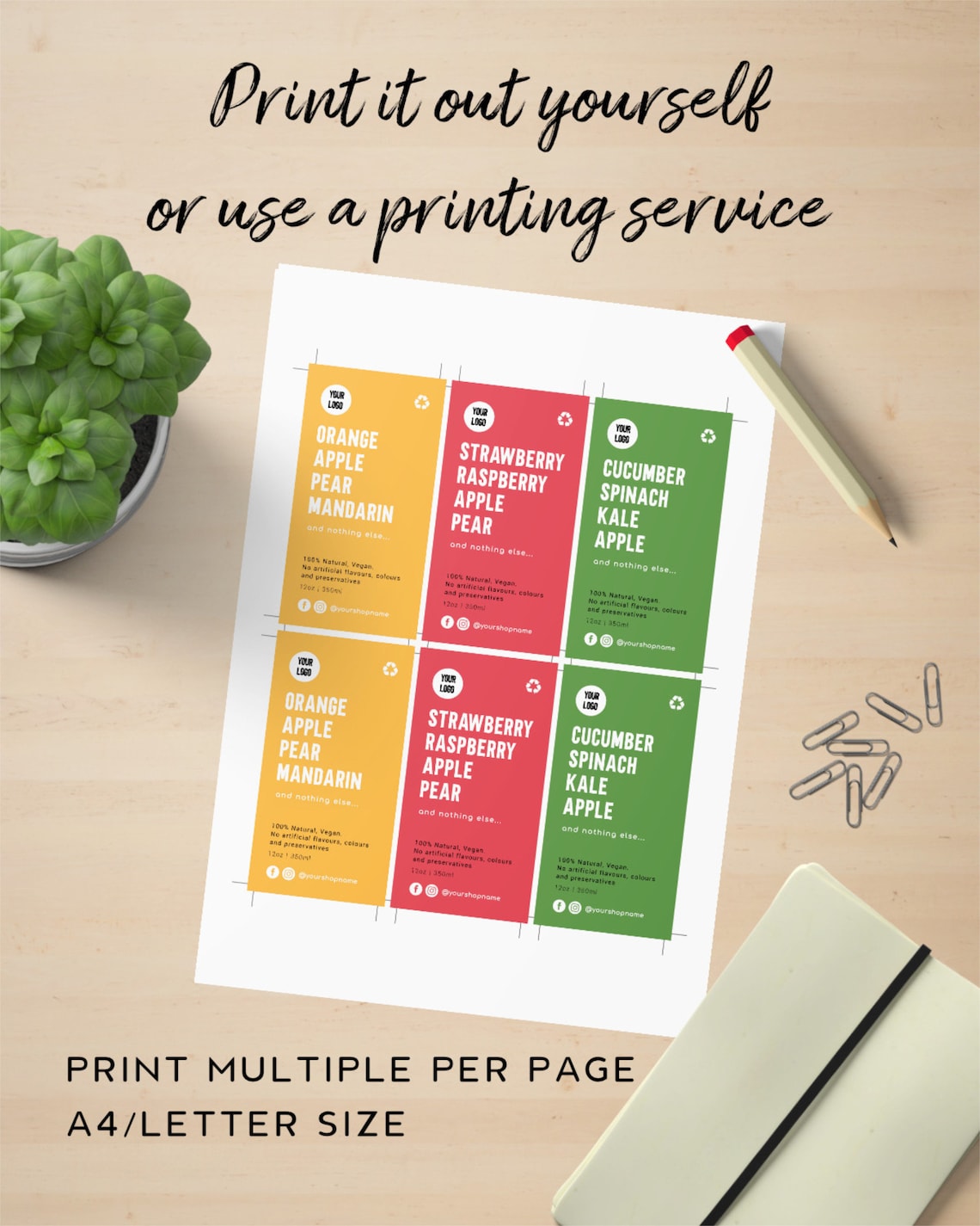 Juice Bottle Label Juice Label Beverage Label Green Juice - Etsy