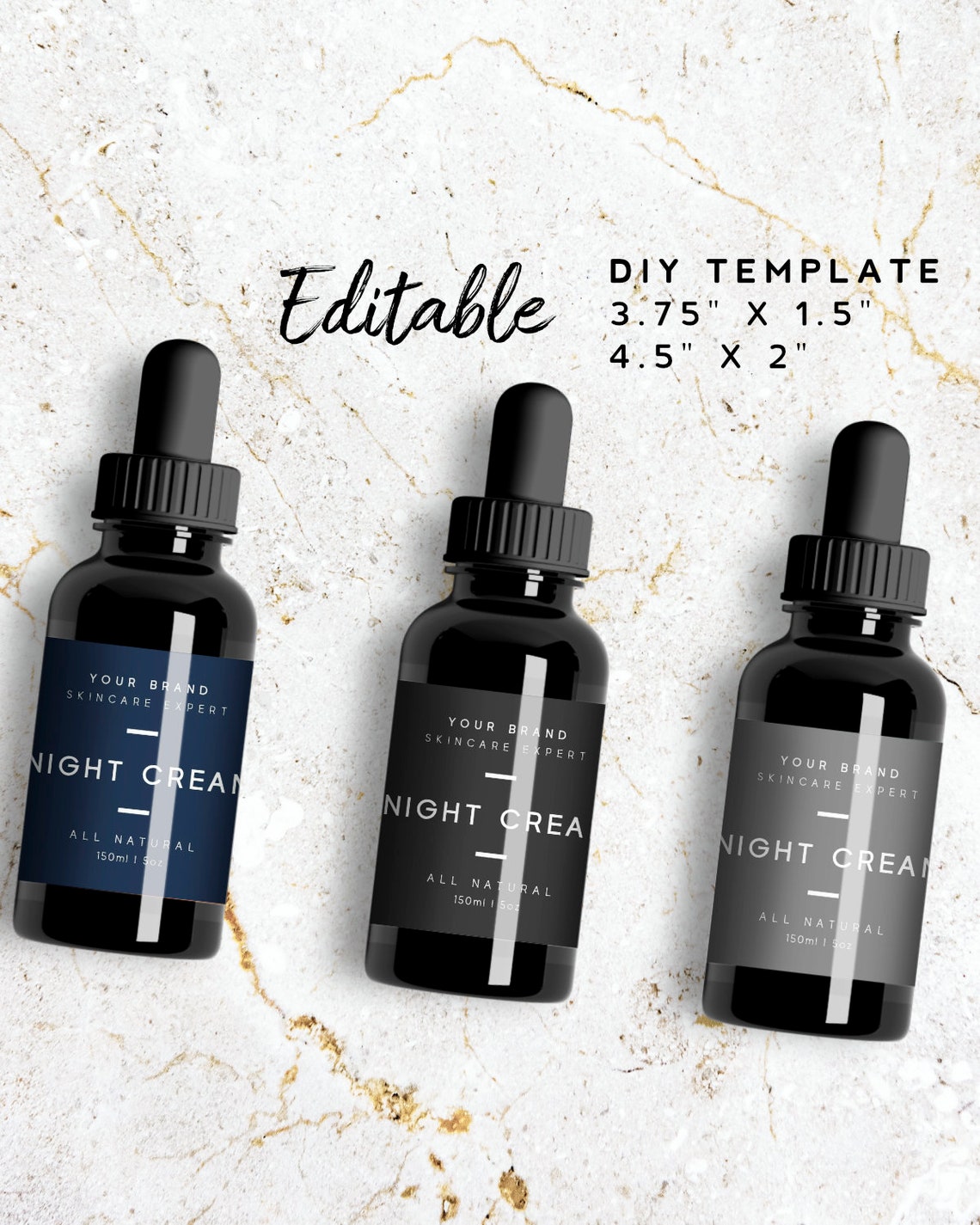 Black Product Label Template - Minimalist Bottle Label, Product Labels ...