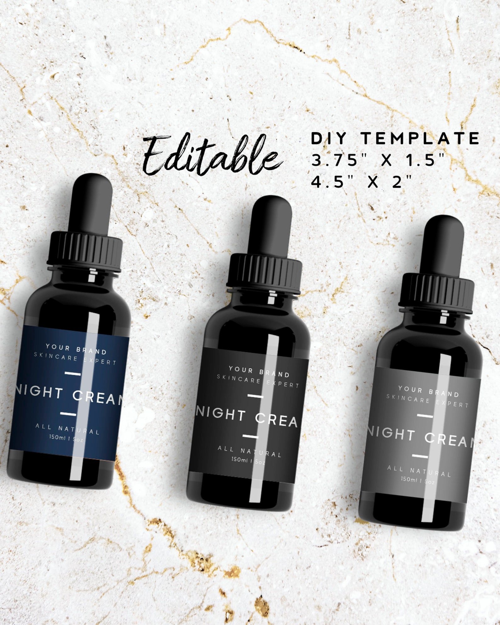 Black Product Label Template - Minimalist Bottle Label, Product Labels ...