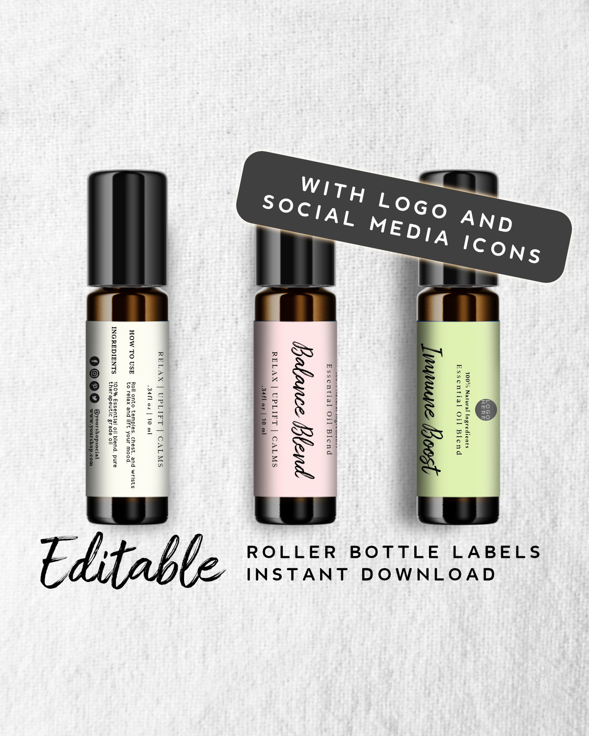 Editable Product Label Template With Logo Product Packaging | Etsy