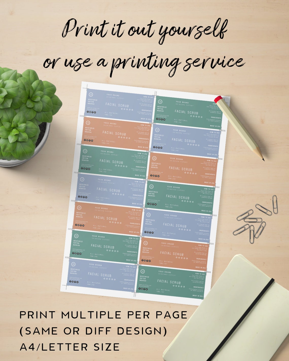 Orange Product Label Template Cosmetic Container Label - Etsy