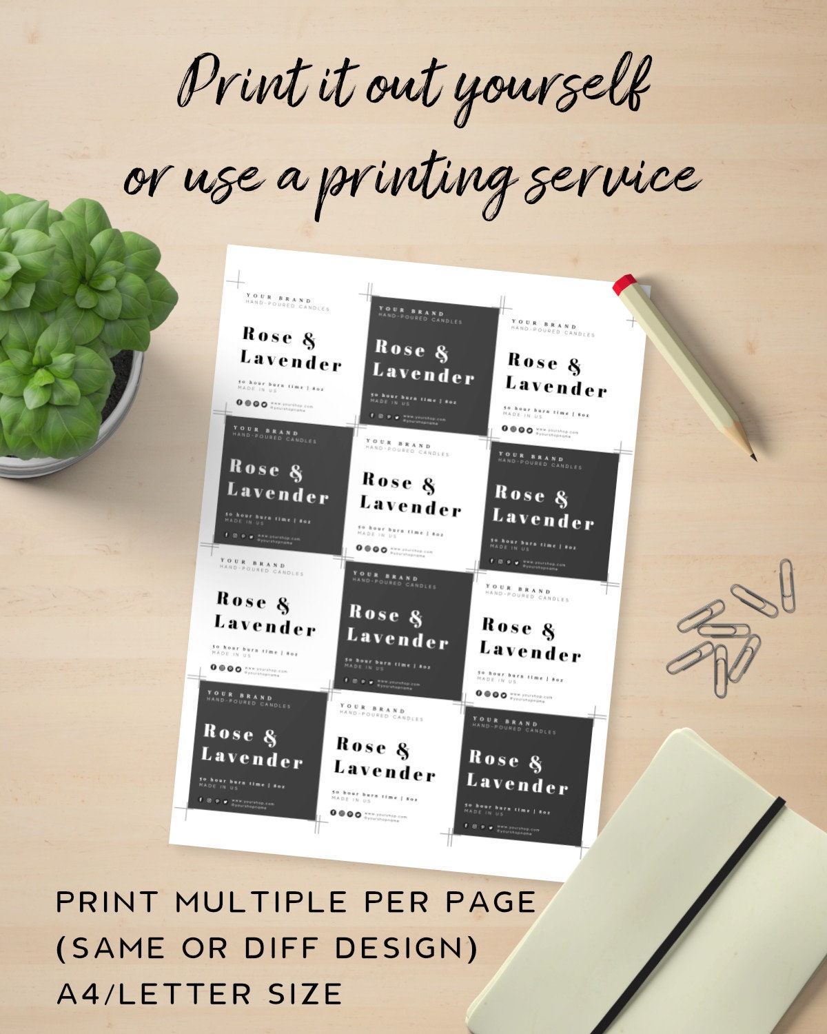 Printable Candle Label Template - Editable Label Printable, Candle ...