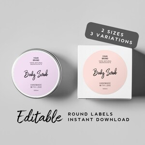 Circle Lid Label Design - Body Scrub Label Template, Round Label for ...