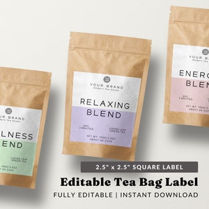 Editable Container Label Template - Printable Product Label Design, Tea ...