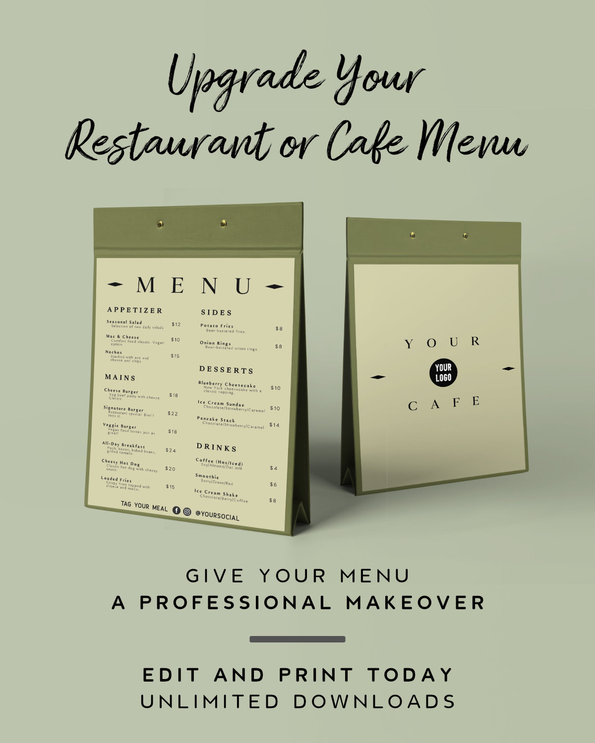 Yellow Restaurant Menu Download - Menu Cover Design, Editable Menu ...