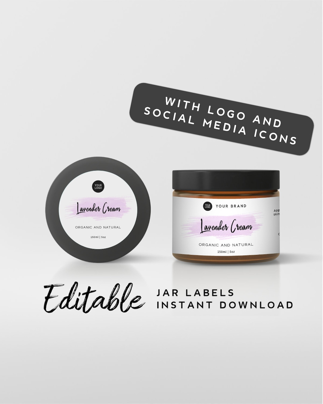 Cosmetic Labels for Jars - Custom Product Labels, Mason Jar Label ...