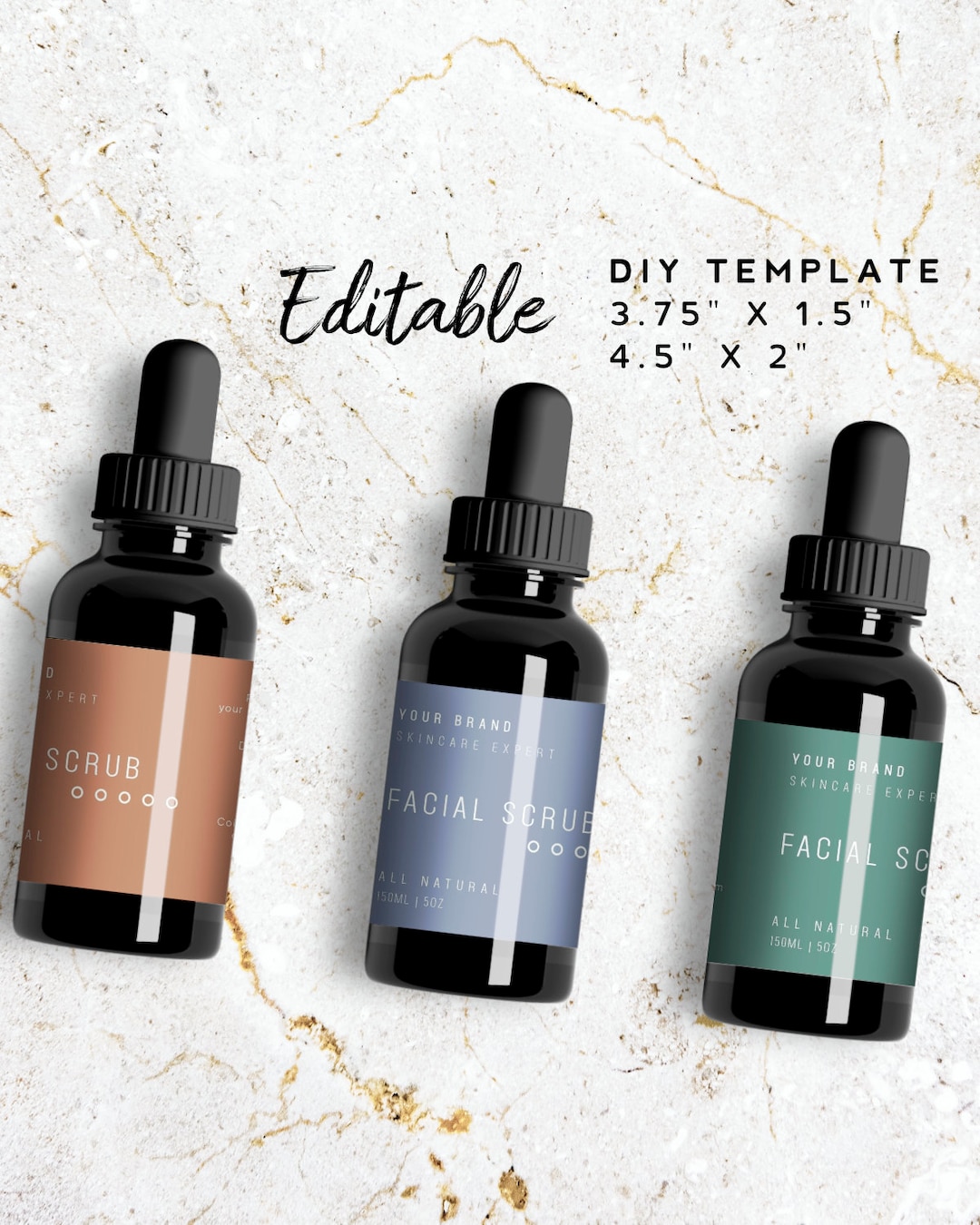 Orange Product Label Template - Cosmetic Container Label, Vintage ...