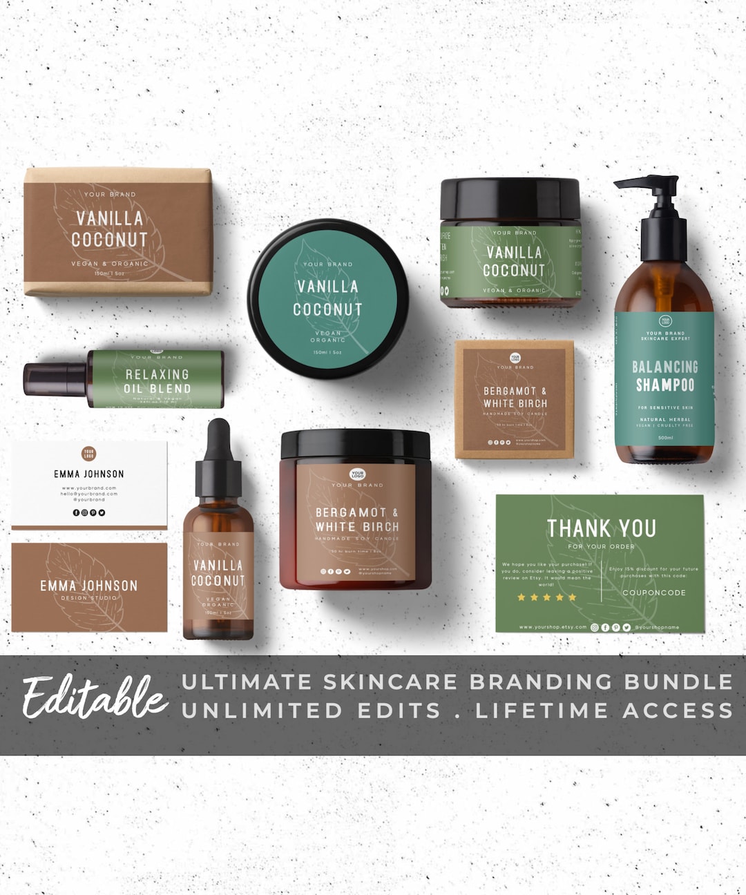 Beauty Product Label Template Bundle - Branding, Skincare Label ...