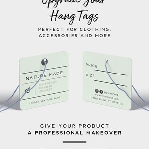 Ready to Print Hang Tag Template - Square Product Tag Design, DIY Tag ...