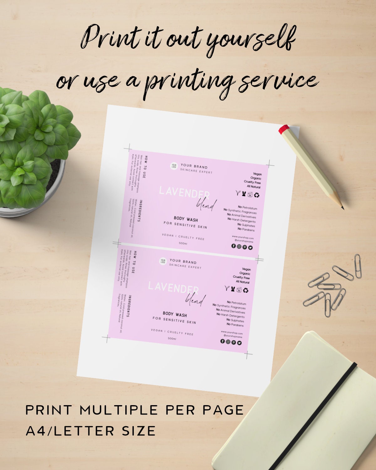 DIY Lotion Label Template Editable Soap Label Pastel | Etsy