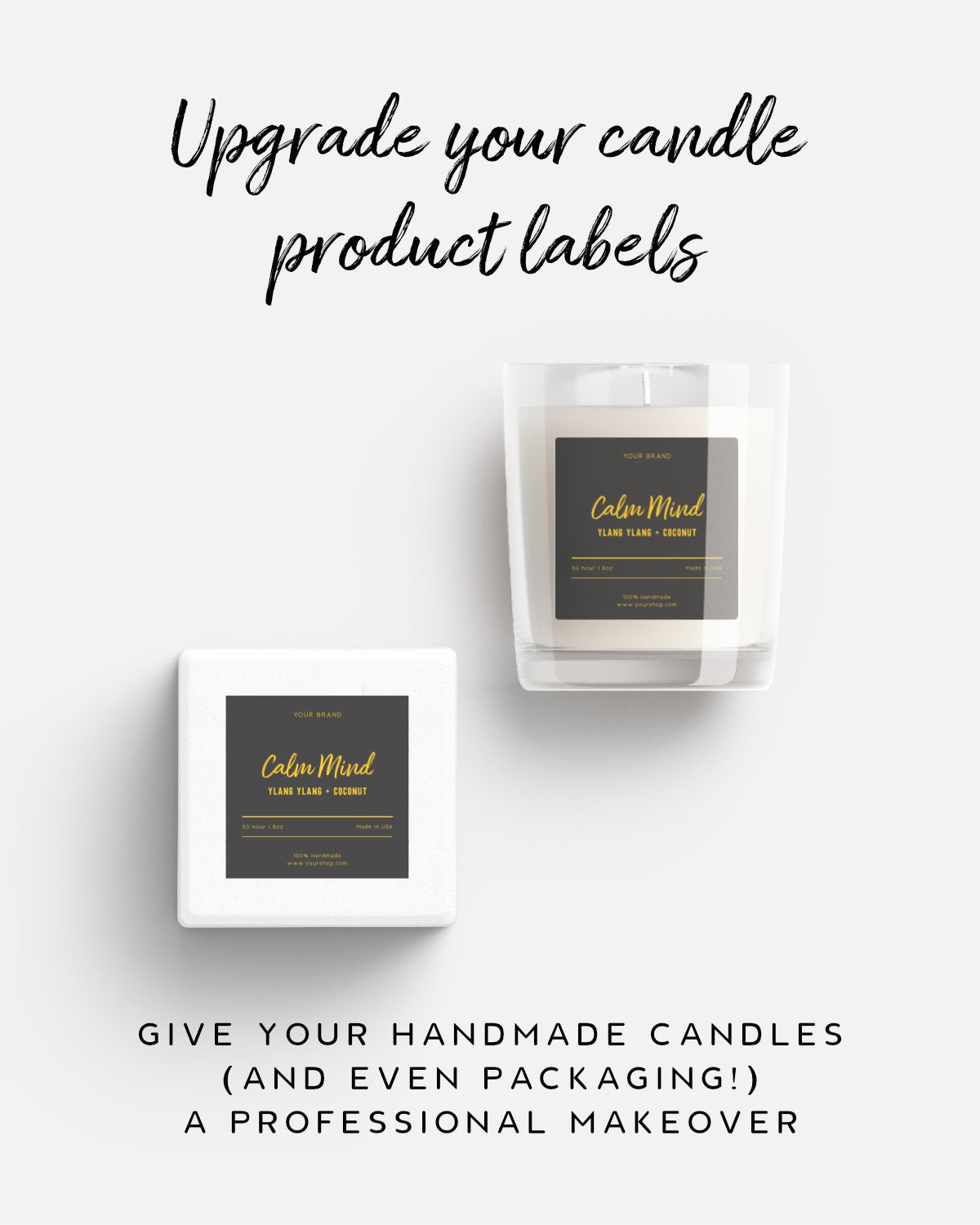 Printable Candle Label Template Black Label Template - Etsy