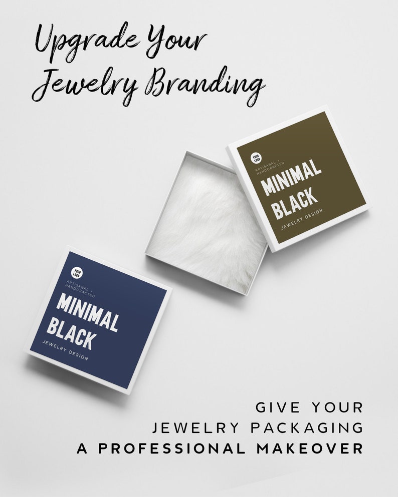 Black Jewelry Box Label Template Bold Product Label Design | Etsy