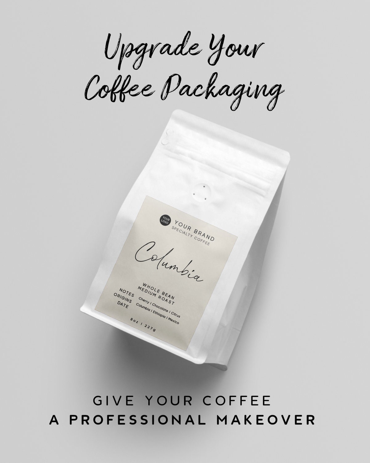 Calligraphy Product Label Template Coffee Bag Label Design - Etsy