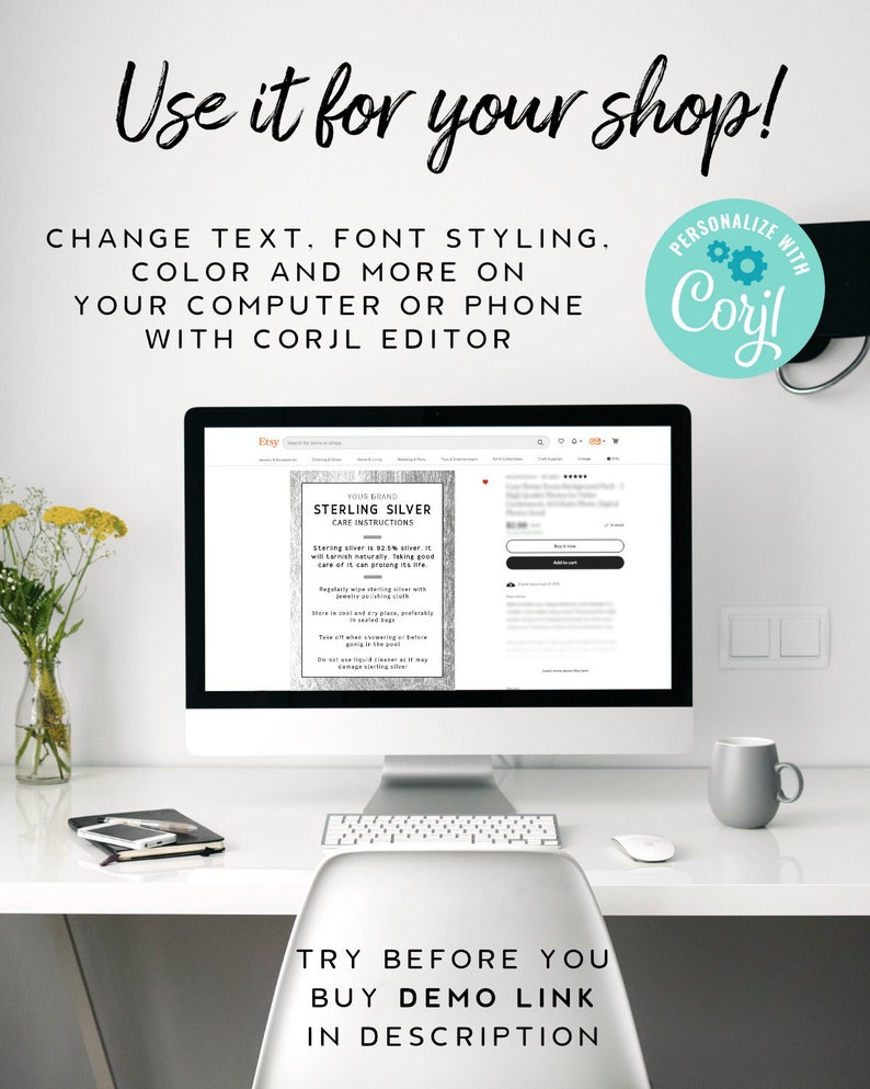 Printable Sterling Silver Care Instruction Card - Jewellery Card Care ...