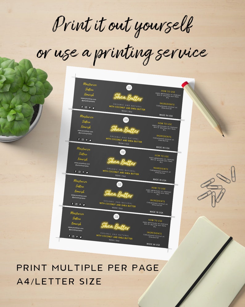 Neon Sign Product Label Black Label for Jars DIY Label | Etsy