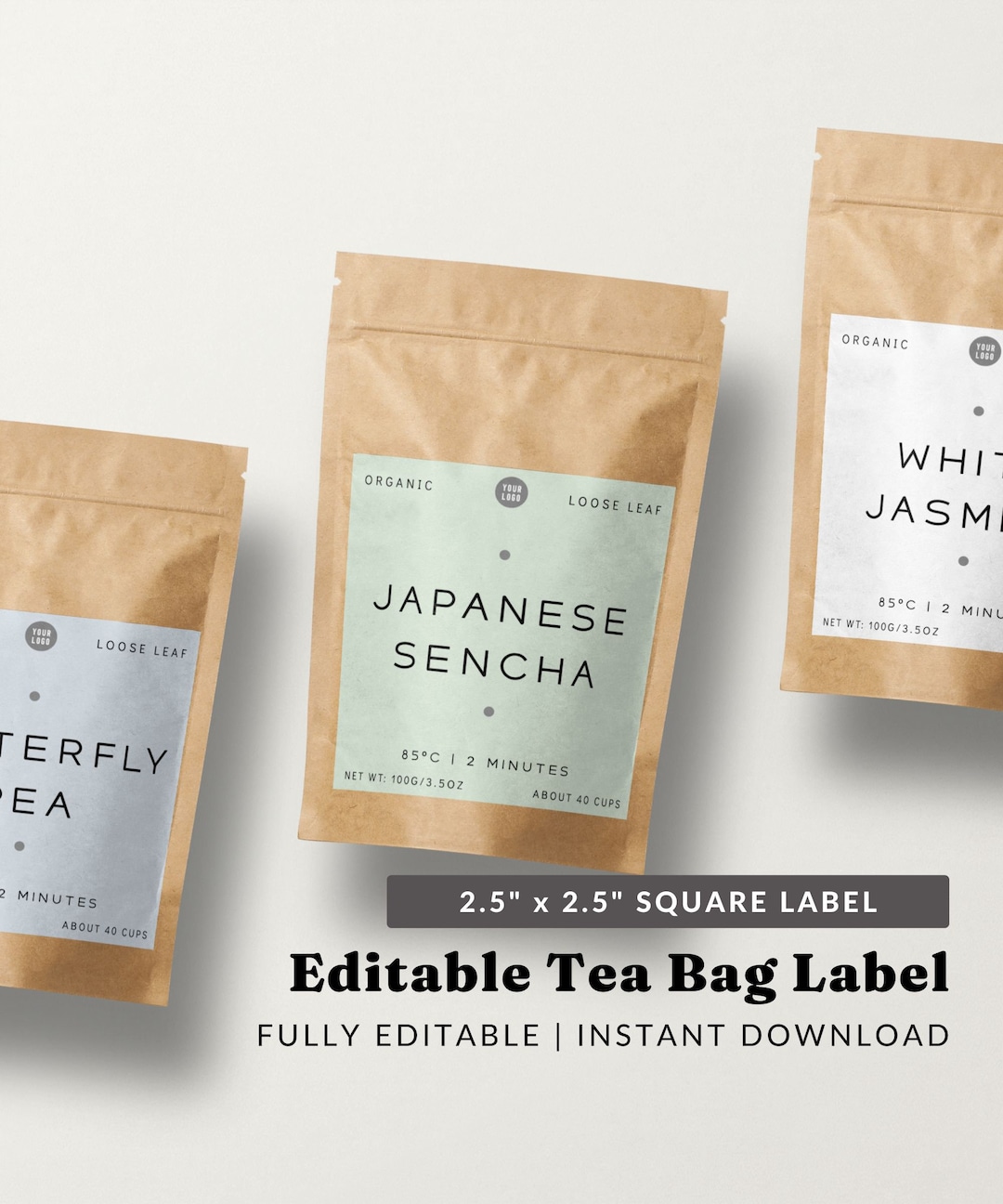 Minimalist Product Label Template - Paper Pouch Label Design, Square ...