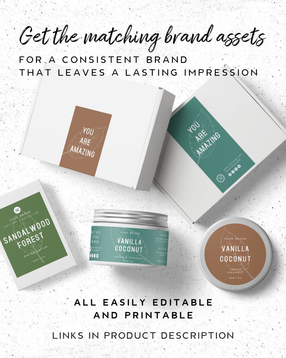 Printable Box Seal Label Editable Packaging Design Colorful | Etsy