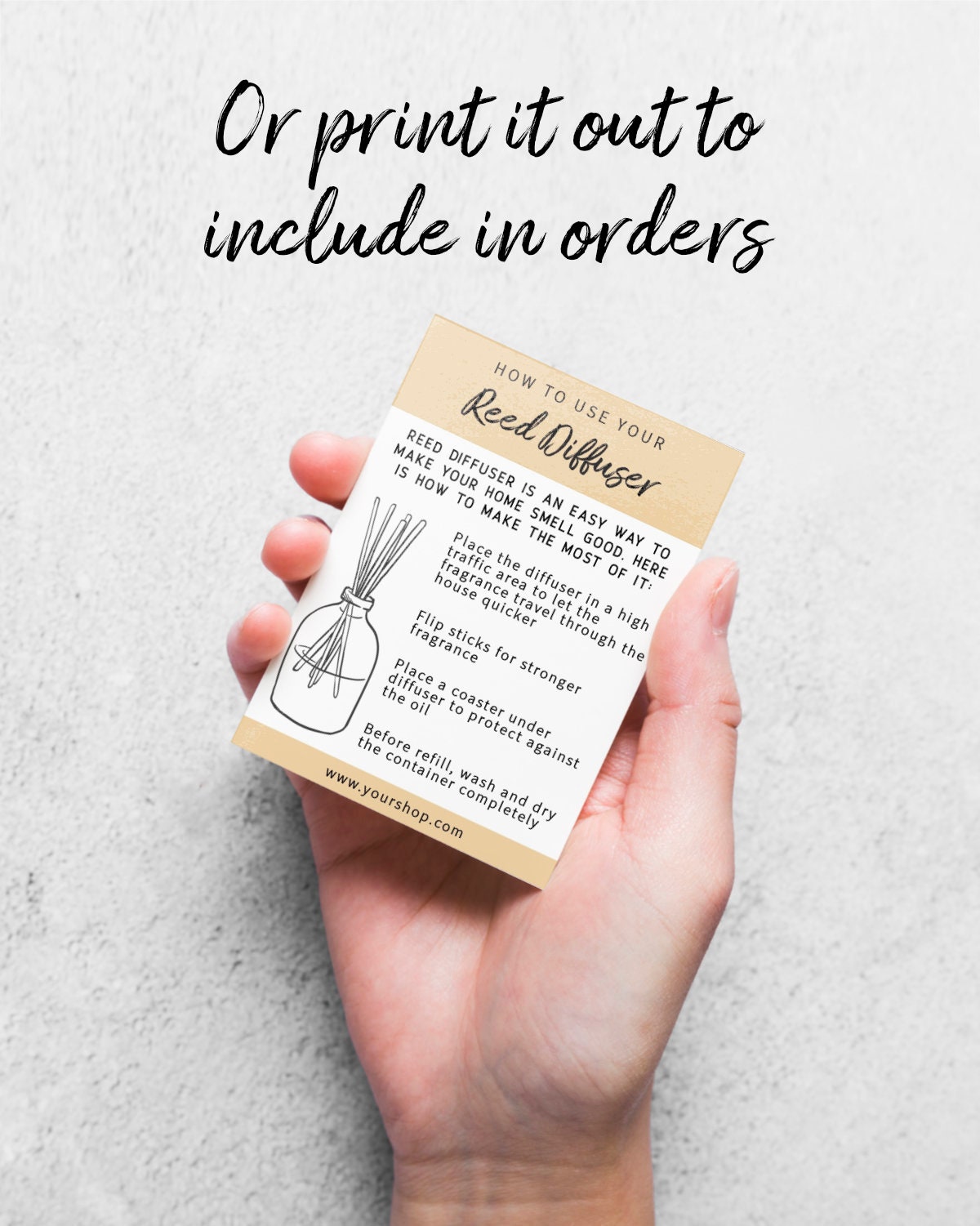 Printable Care Card Editable Reed Diffuser Card Instruction - Etsy