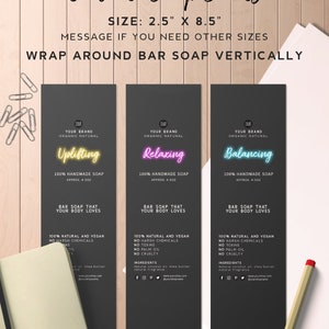 Printable Soap Label - Neon Light, Black Product Label, Soap Label ...