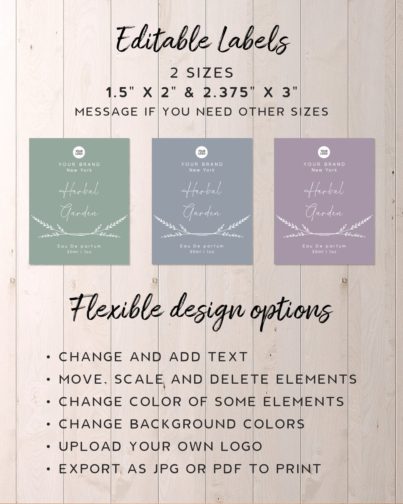 Editable Perfume Label Template Parfum Oil Label Spray | Etsy