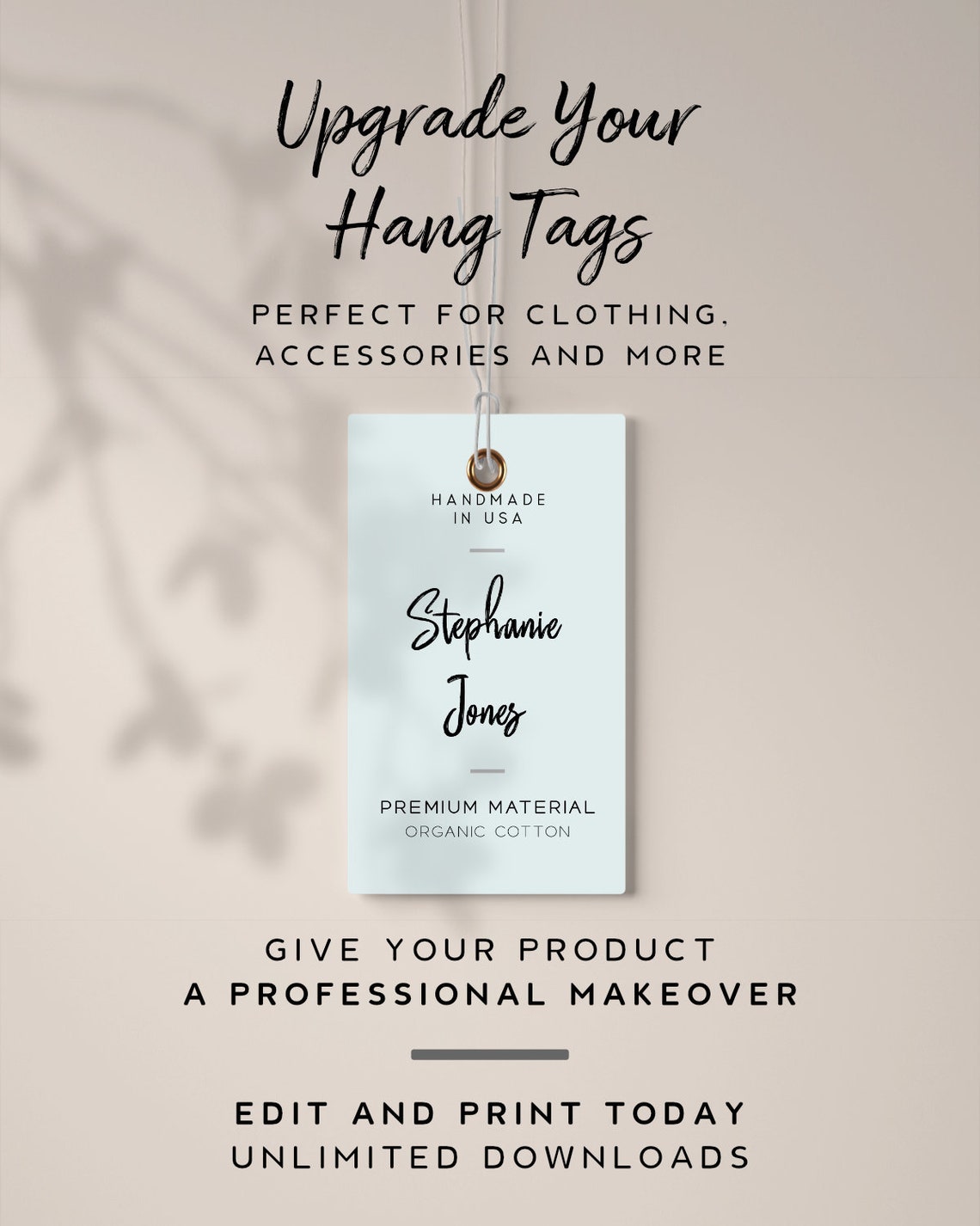 Printable Hang Tag Template - Product Tag Template for Small Business ...