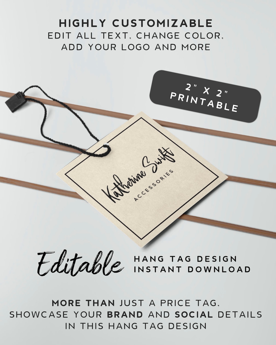 Printable Hang Tag Template - Signature Tag for Handmade Products ...