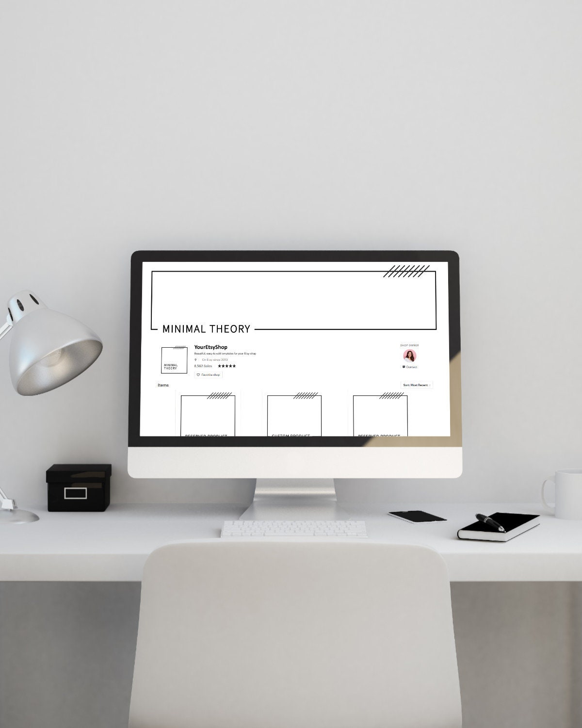 Editable Branding Kit Minimalist Shop Icon Simple White | Etsy