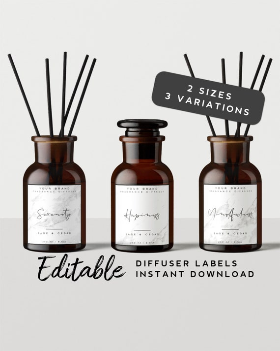 Diffuser Label Marble Product Label Diffuser Bottle Label - Etsy