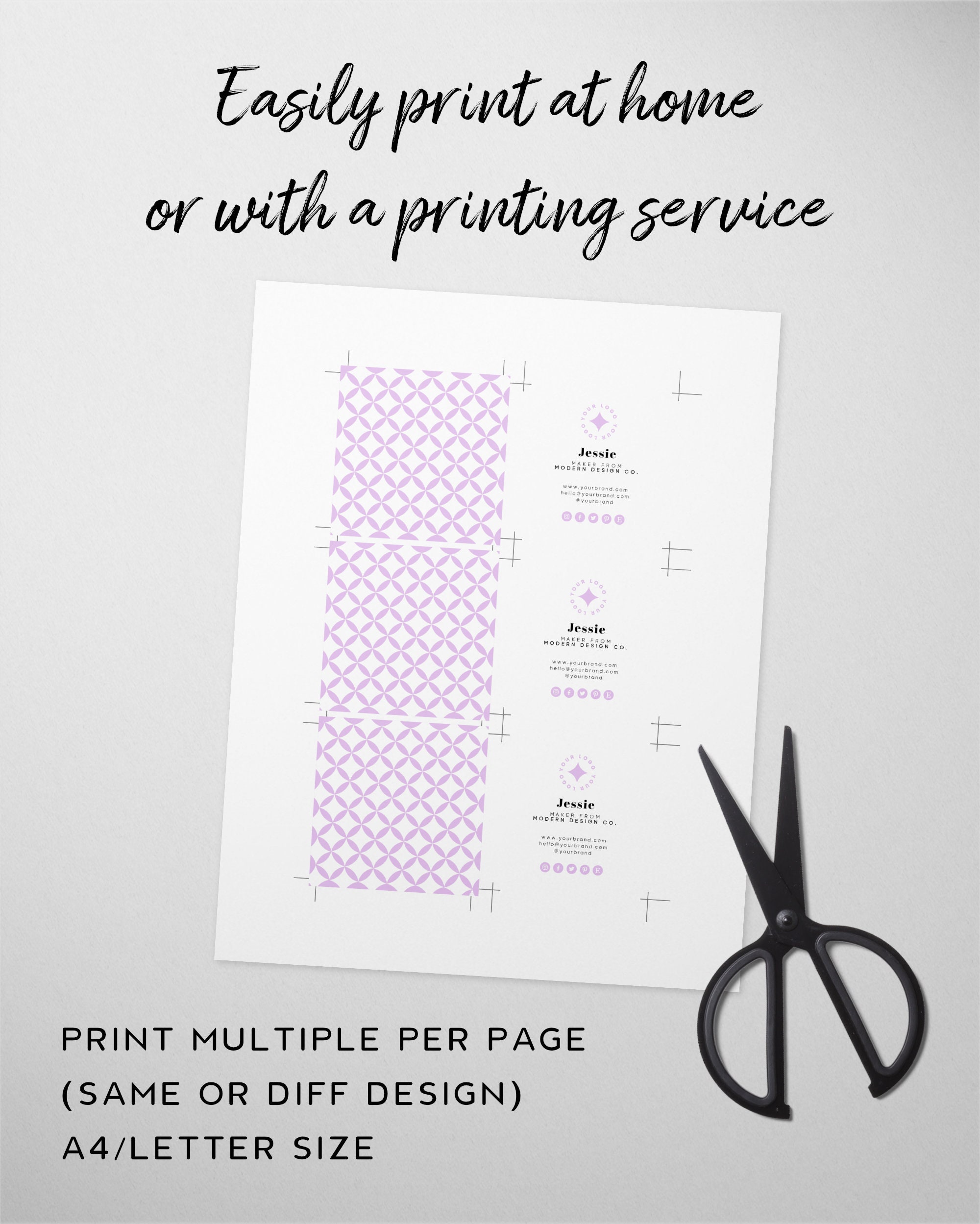 Playful Square Business Card QR Code Template Instant - Etsy