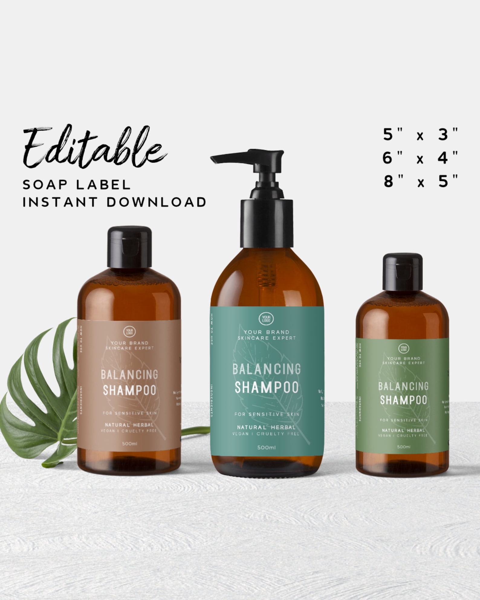 Premade Shampoo Label Printable Colorful Soap Label - Etsy