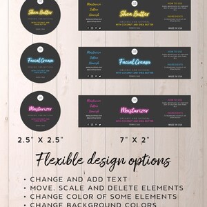 Neon Sign Product Label - Black Label for Jars, DIY Label Template, Tin ...