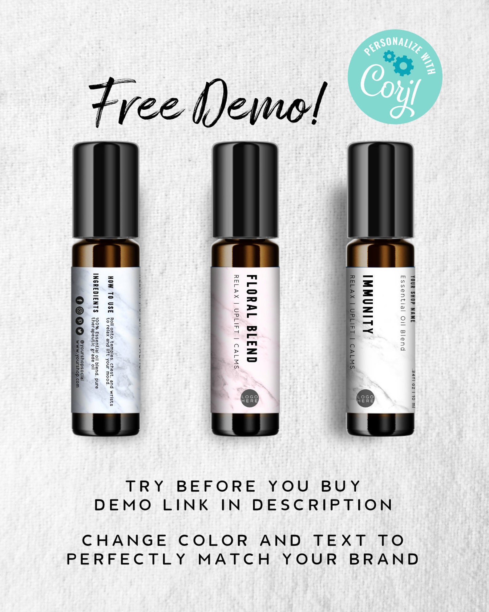 DIY Label Template for Bottles - Essential Oil Label Printable, DIY ...