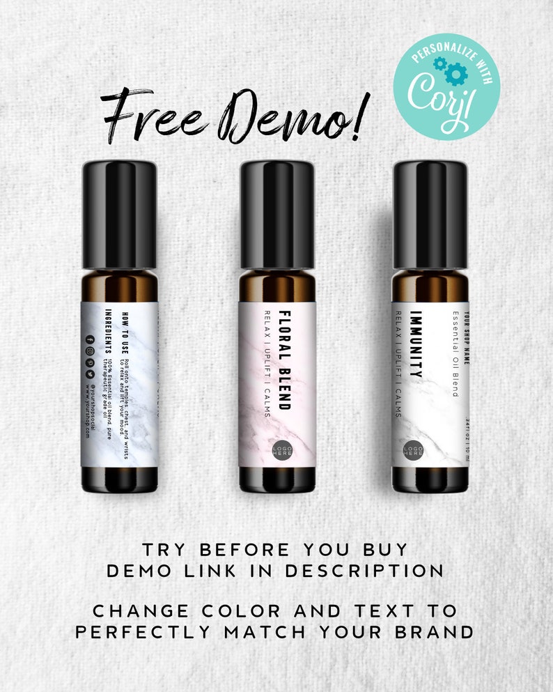 DIY Label Template for Bottles Essential Oil Label | Etsy