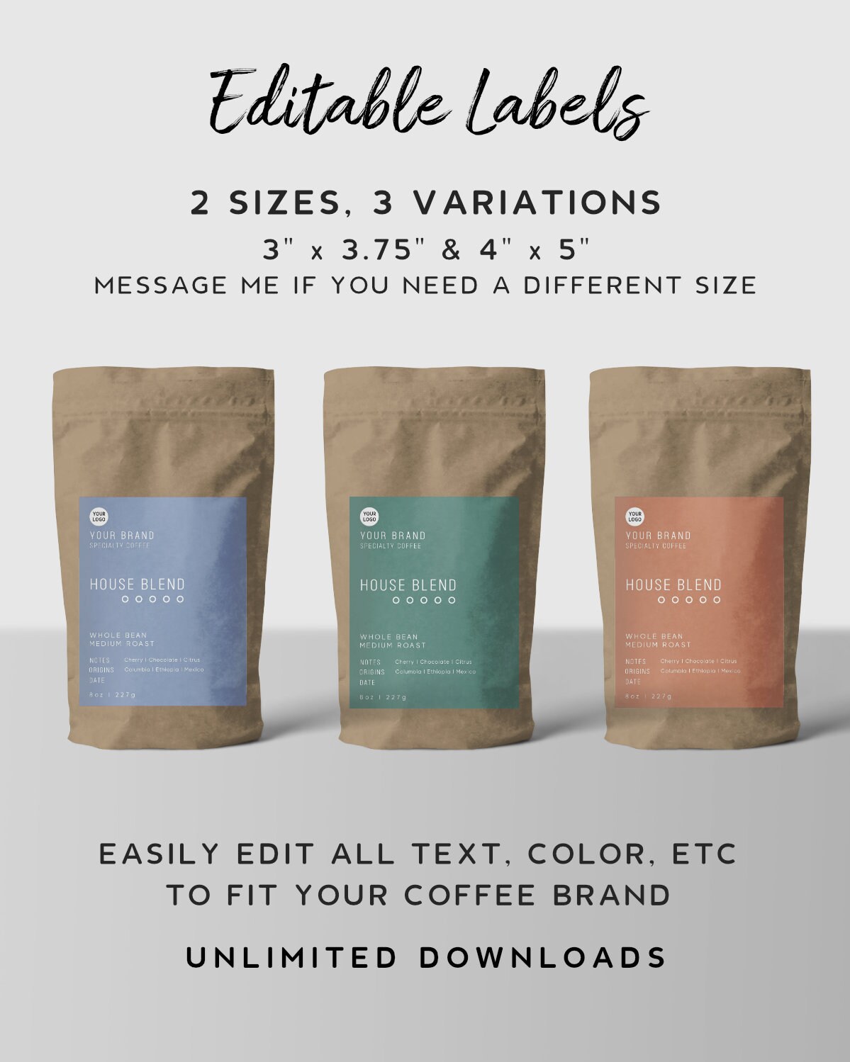 Minimalist Product Label Template Coffee Label Design - Etsy