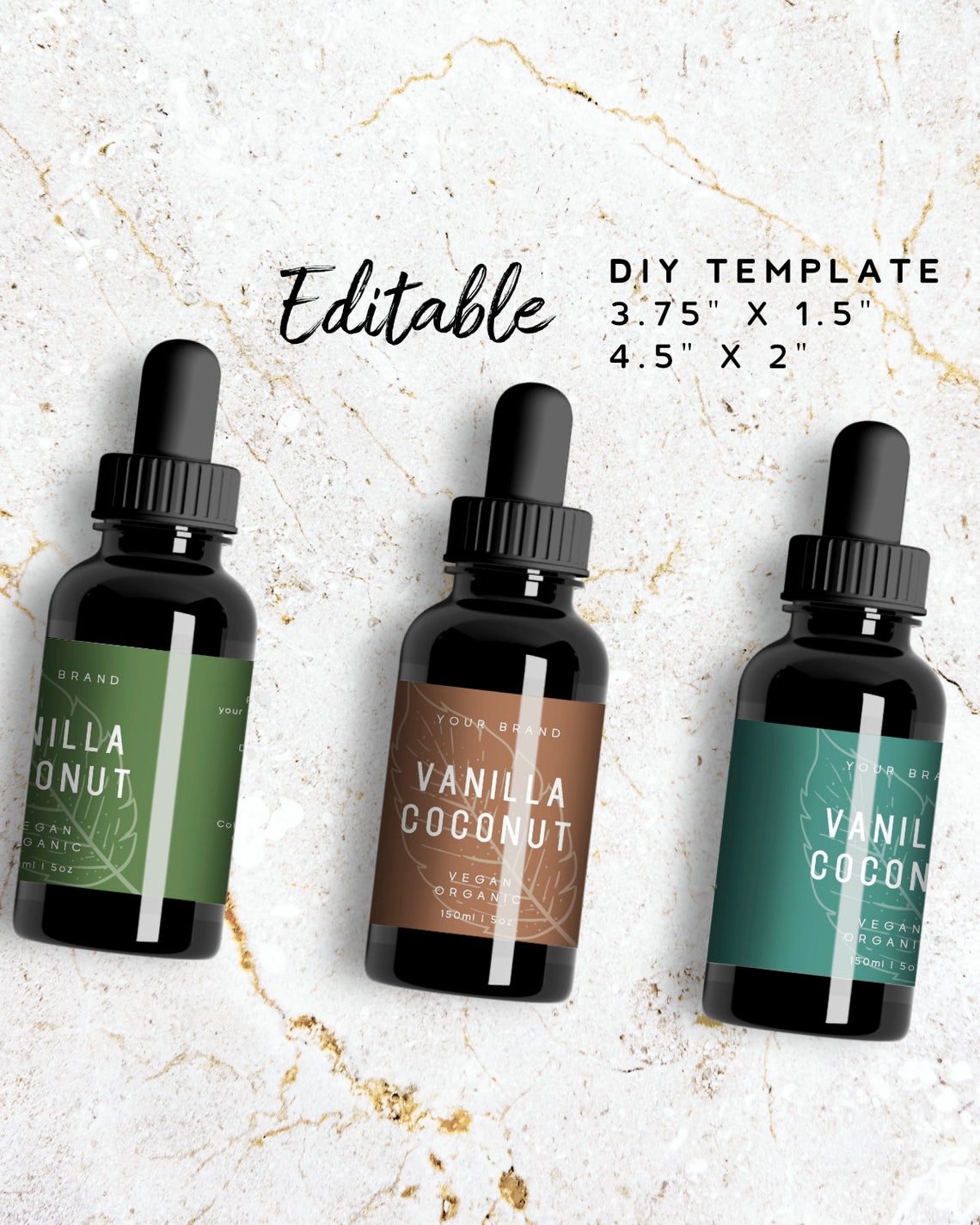 Colorful Dropper Label Template Label Bottle Design Face - Etsy