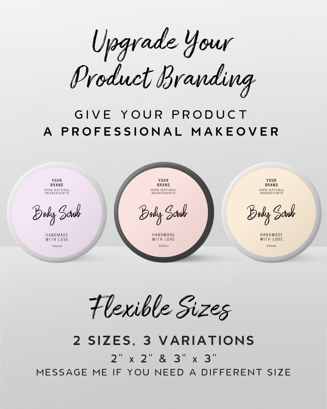 Circle Lid Label Design Body Scrub Label Template Round - Etsy