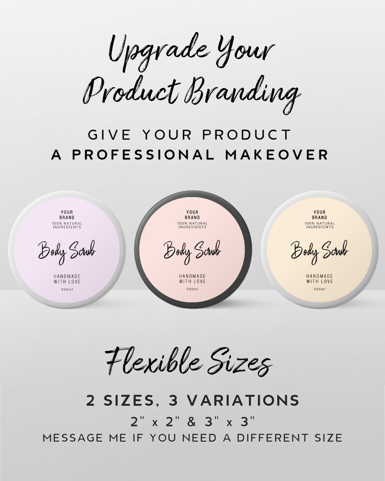 Circle Lid Label Design Body Scrub Label Template Round - Etsy