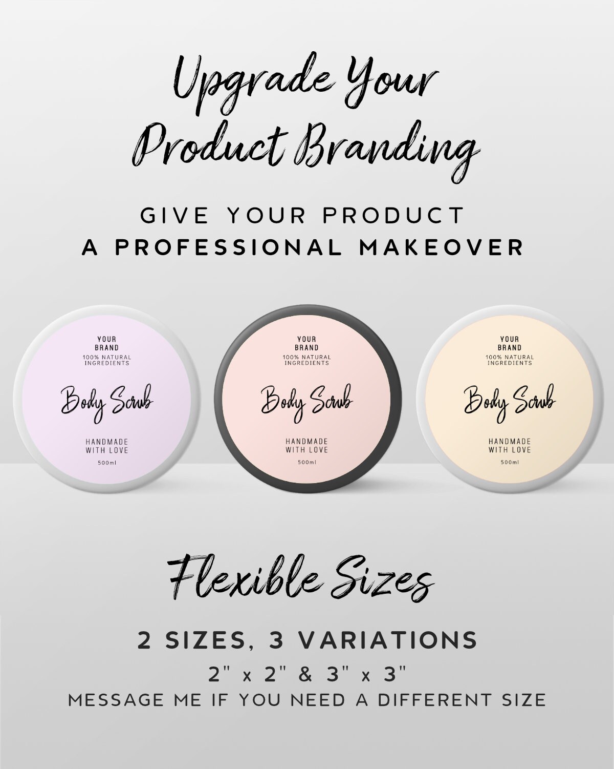 Circle Lid Label Design Body Scrub Label Template Round - Etsy
