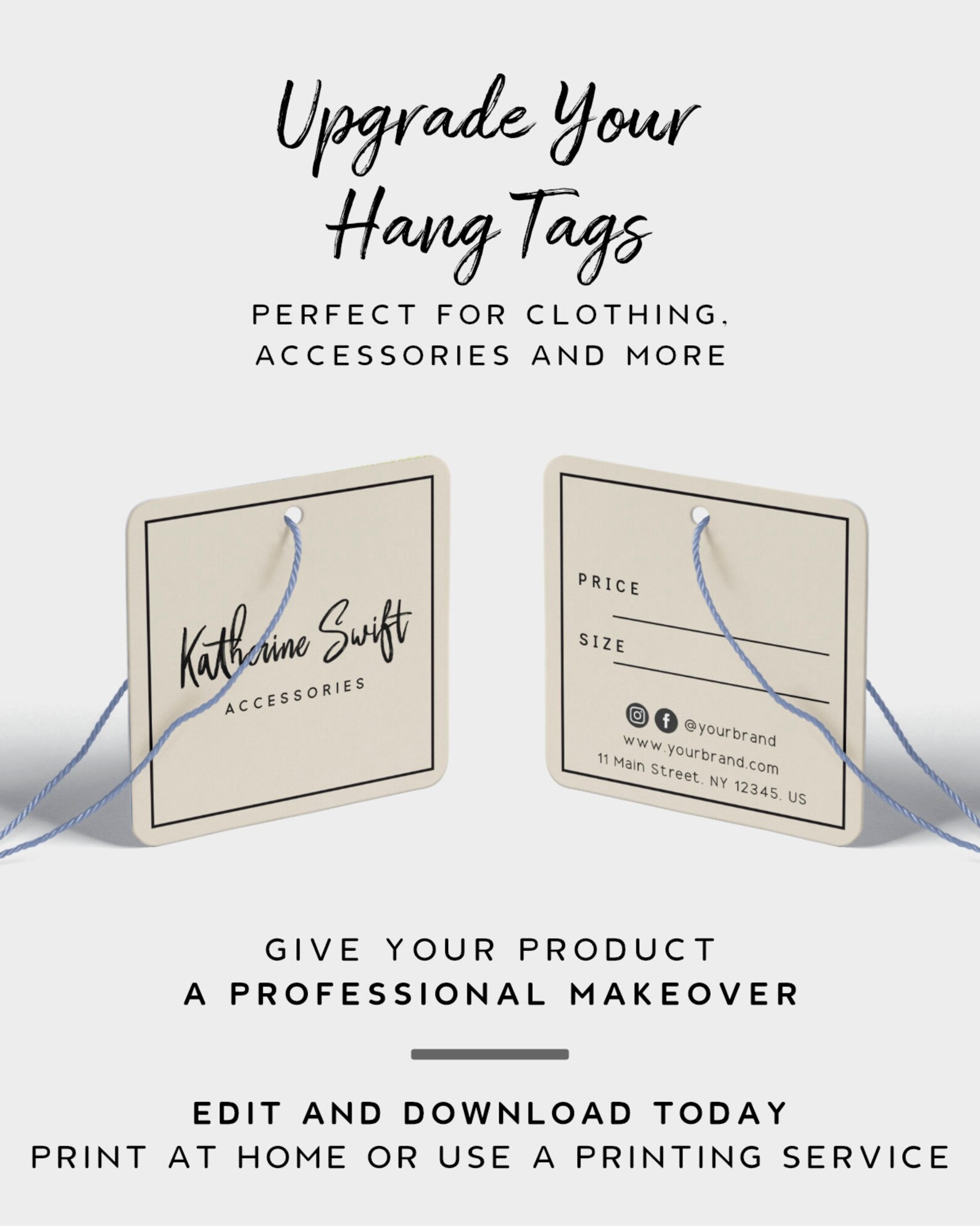 Printable Hang Tag Template Signature Tag for Handmade - Etsy