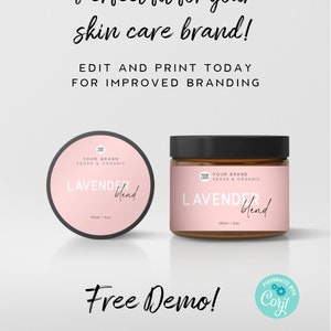 Pastel Purple Jar Label Template - Product Label for Jars, Wrap Around ...
