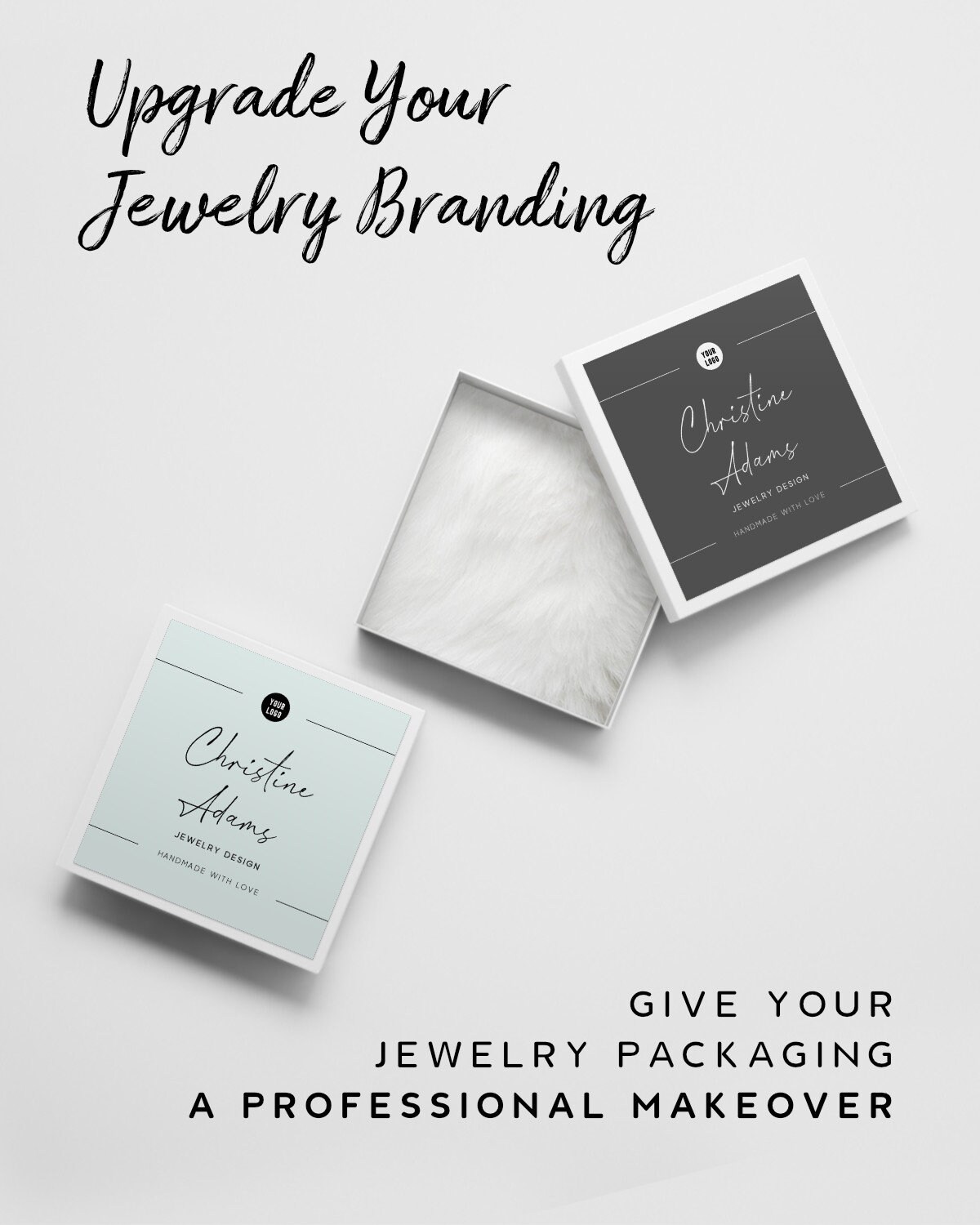 White Box Label for Handmade Items Minimal Product Label - Etsy