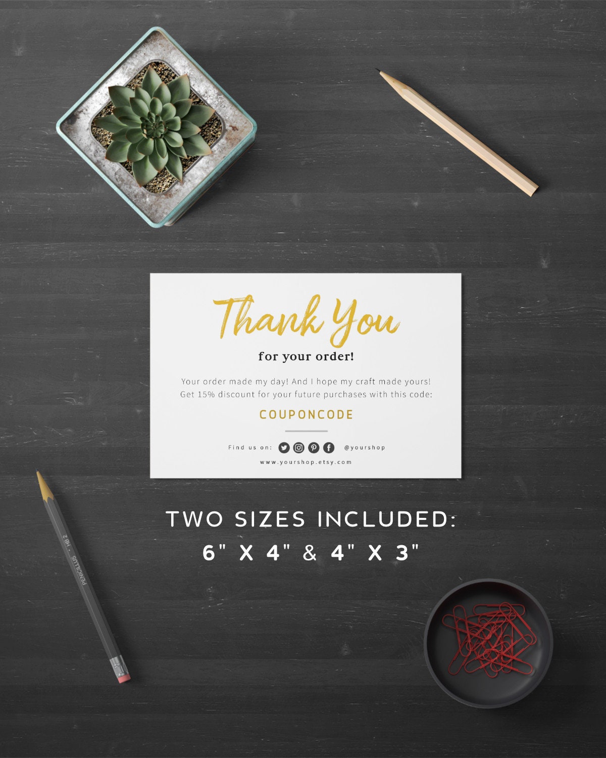 Printable Thank You Card Template - Instant Download Template, Corjl ...