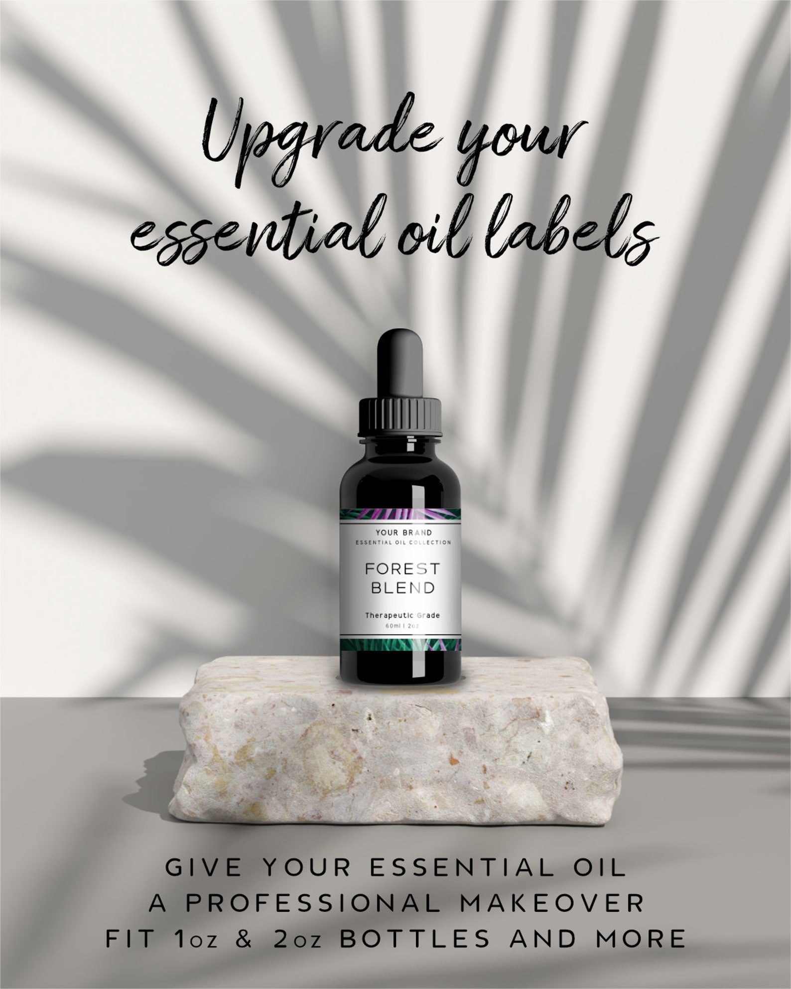 DIY Bottle Label Floral Essential Oil Label Template Leaf - Etsy