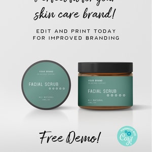 Minimalist Label Design DIY - Blue Label Jar Design, Skincare Product ...