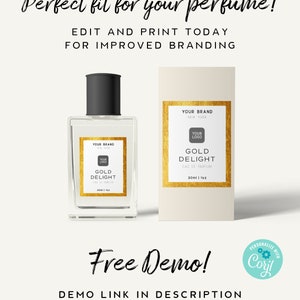 Editable Perfume Label Template Gold Product Label | Etsy