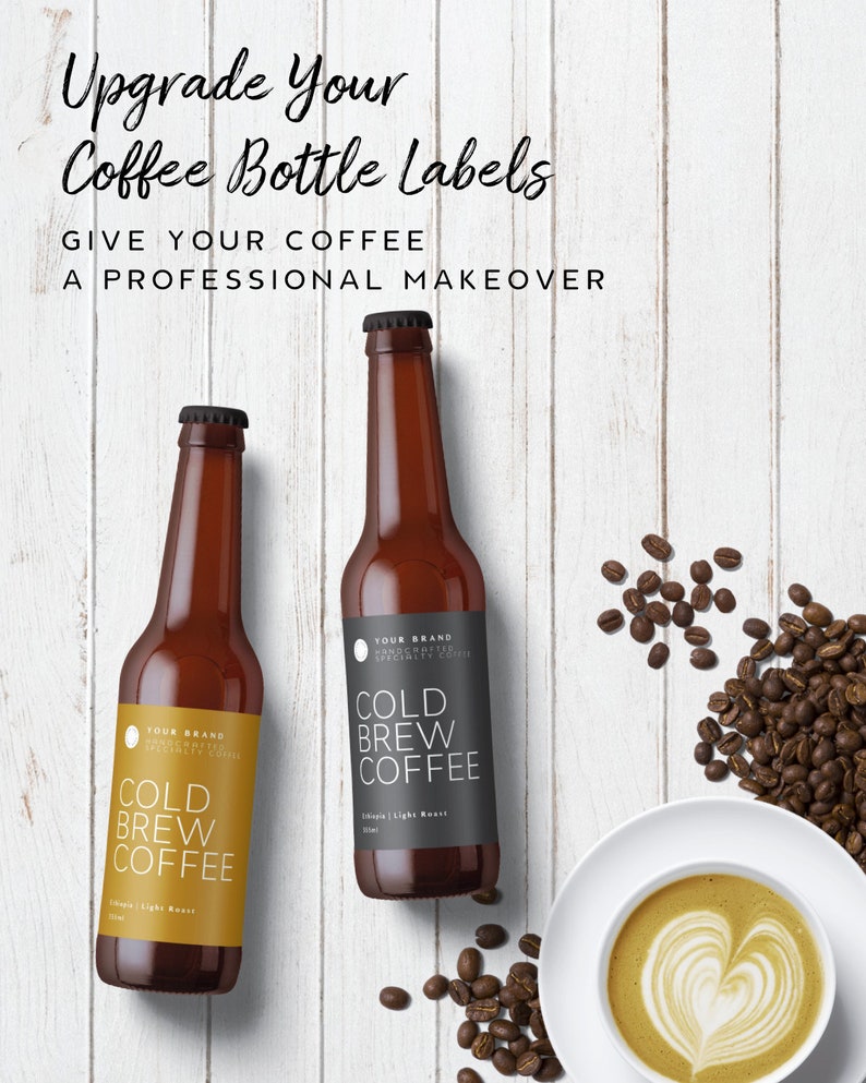 DIY Cold Brew Label - Coffee Bottle Label Template, Beverage Label ...