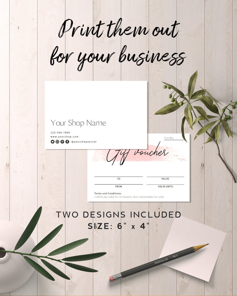 Printable Gift Card Template DIY Shop Voucher Template - Etsy