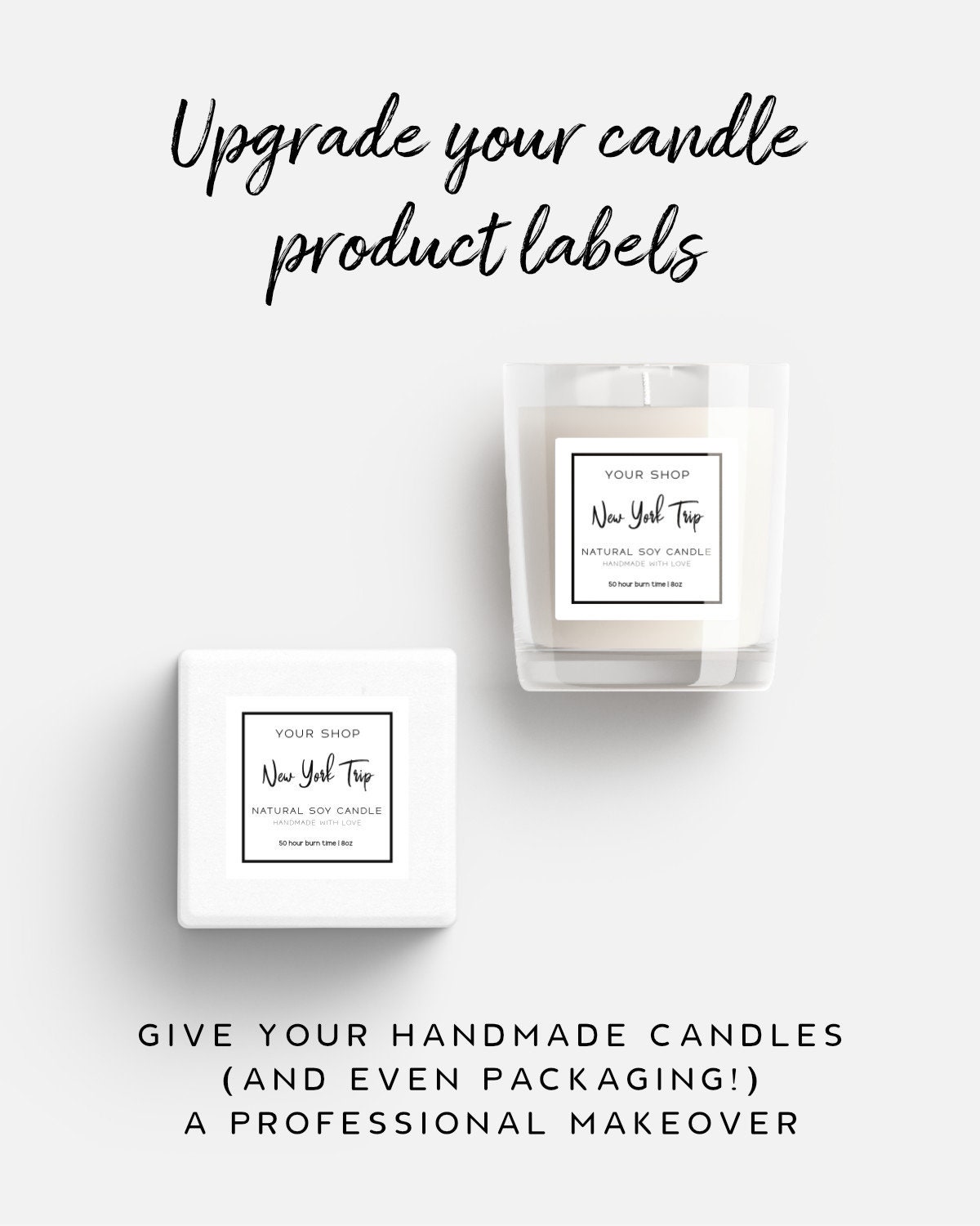 Printable Candle Label Template Minimalist Candle Sticker - Etsy